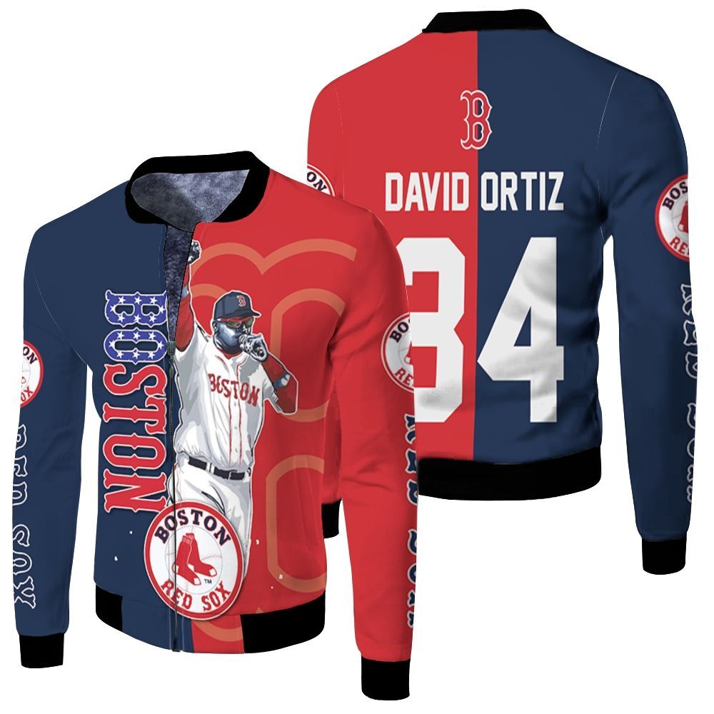 Boston Red Sox David Ortiz Strong Fleece Bomber Jacket FBJ1034 – We ...
