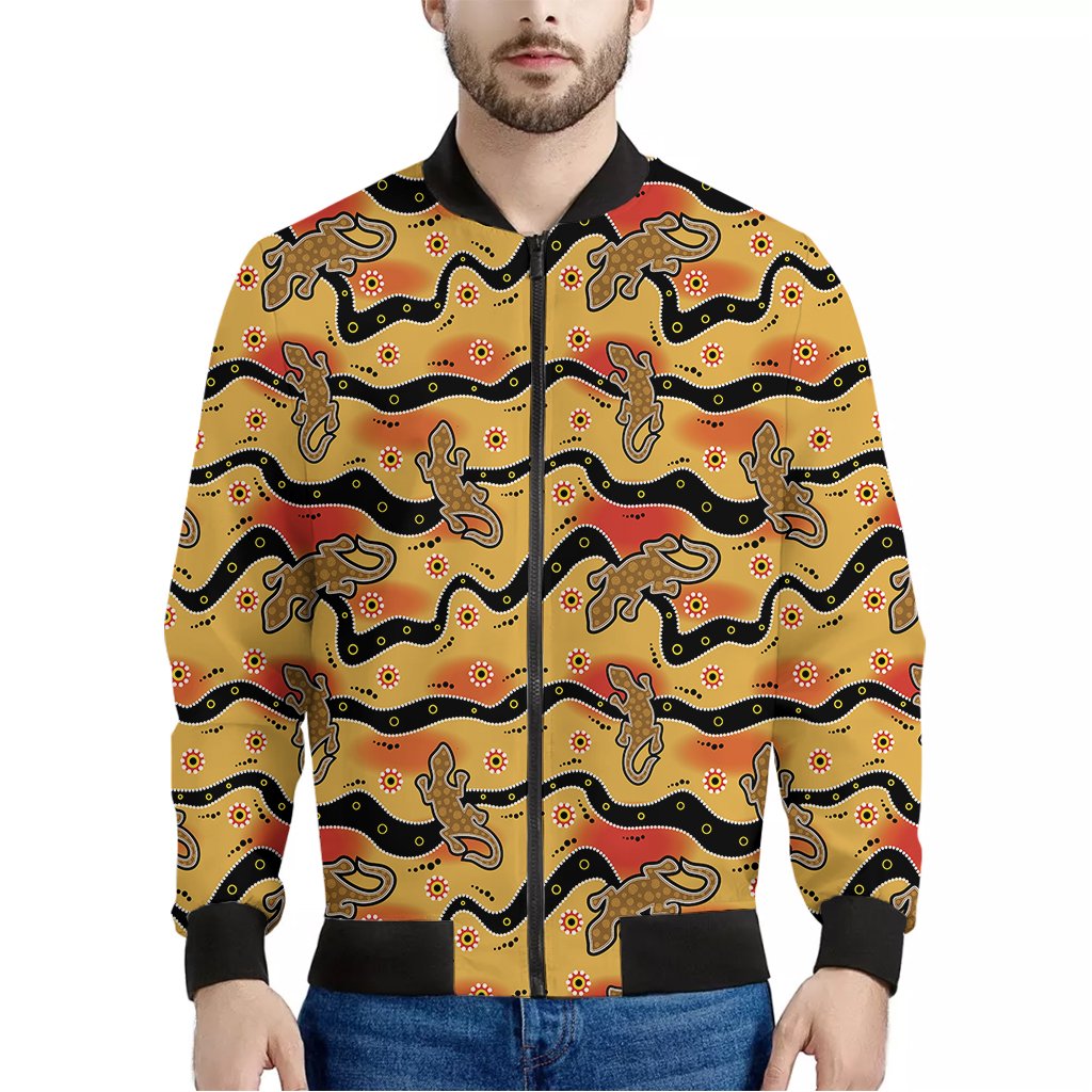 Aboriginal Lizard Pattern Print Bomber Jacket – We sell presents, you sell memories!
