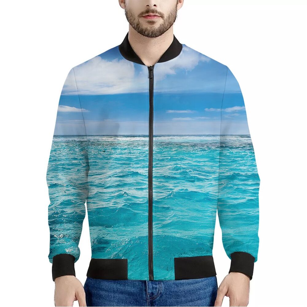 Caribbean Ocean Print Bomber Jacket – We sell presents, you sell memories!
