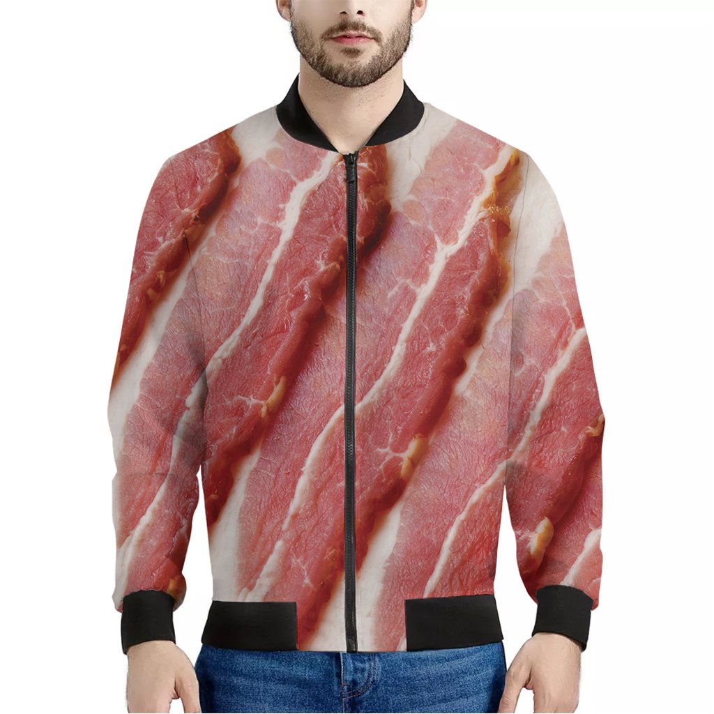 Raw Bacon Print Bomber Jacket – We sell presents, you sell memories!