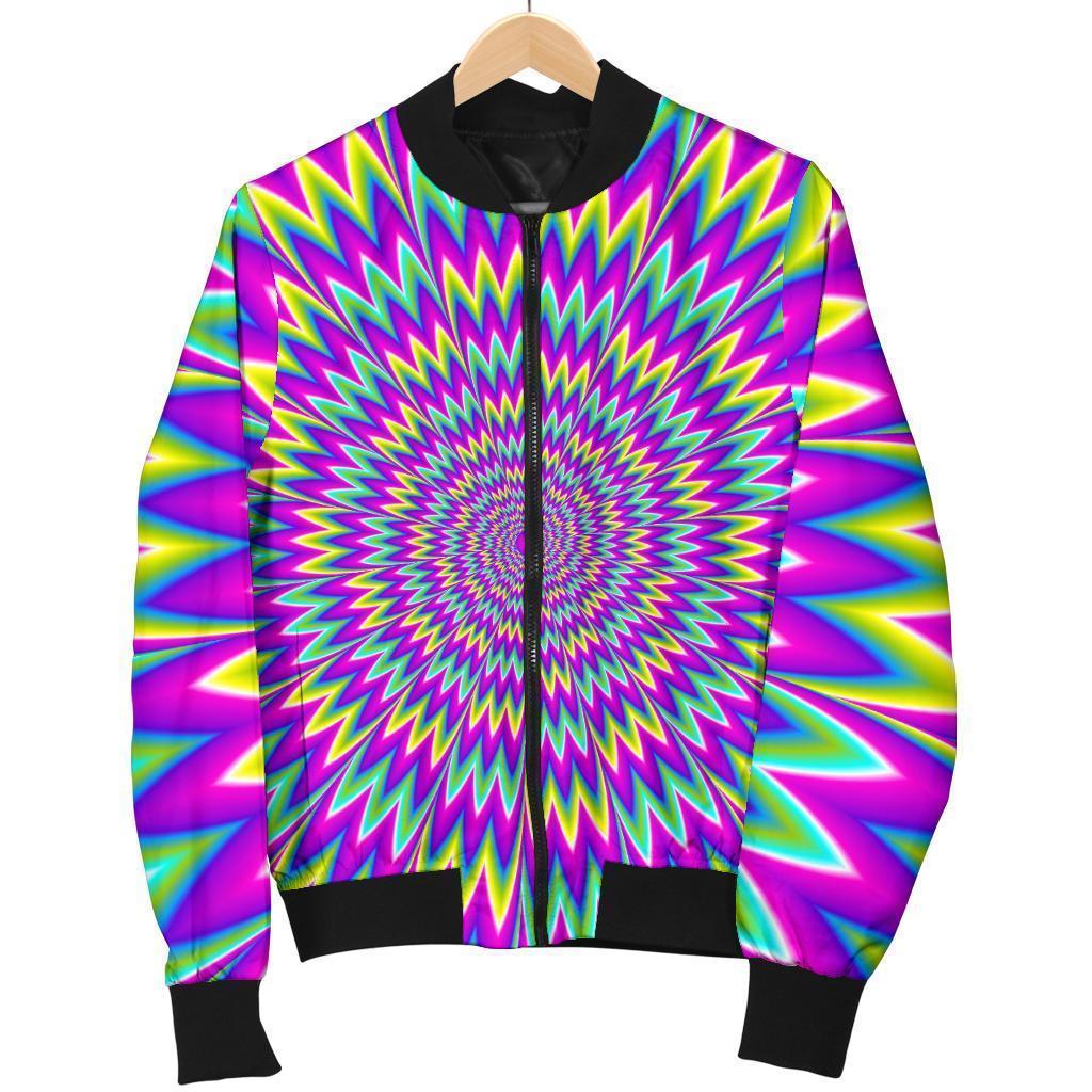 Spiky Spiral Moving Optical Illusion Bomber Jacket – We sell presents ...