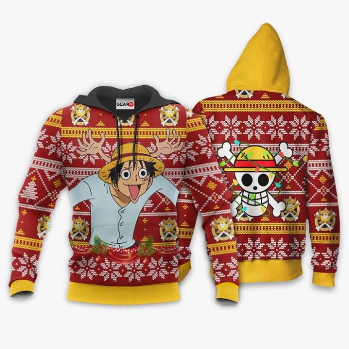 Reindeer Luffy Ugly Christmas Sweater Pullover Hoodie Custom One Piece ...