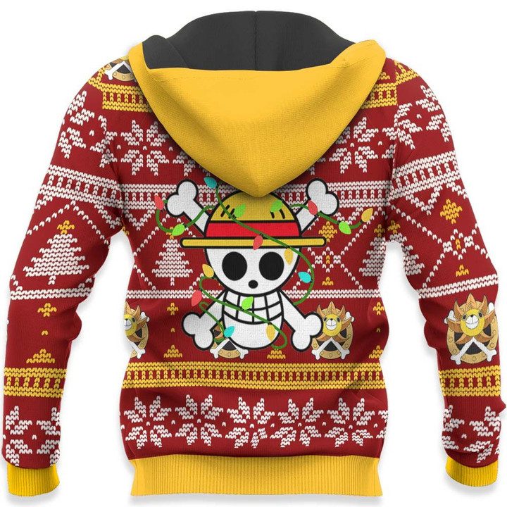 Reindeer Luffy Ugly Christmas Sweater Pullover Hoodie Custom One Piece ...