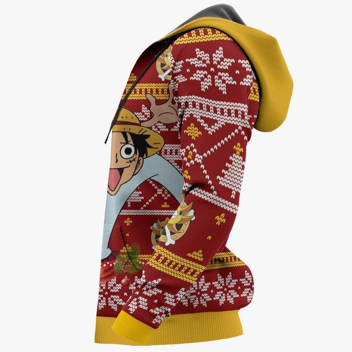 Reindeer Luffy Ugly Christmas Sweater Pullover Hoodie Custom One Piece ...