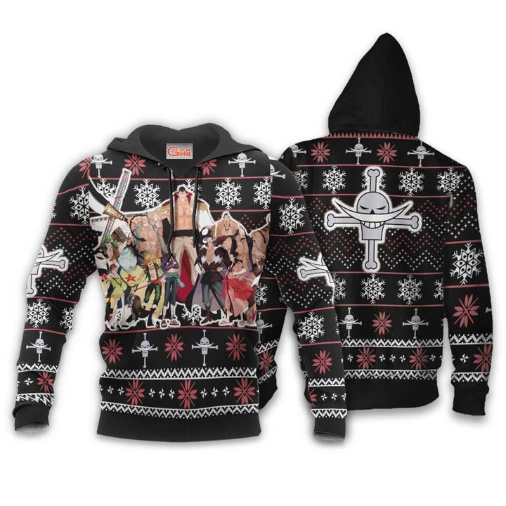 Whitebeard Pirates Ugly Christmas Sweater Pullover Hoodie Custom Anime ...